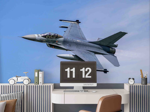 3D Royal Netherlands Air Force F16 Jet Fighter Takeoff Wall Mural ...