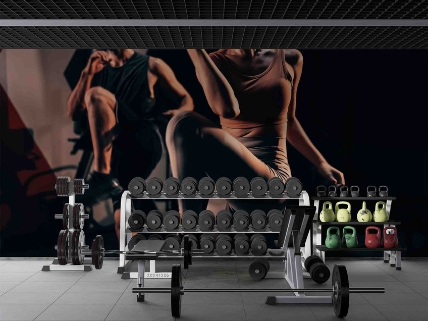3D Fitness Woman Running Exercise Wall Mural Wallpaper YXL 128 ...