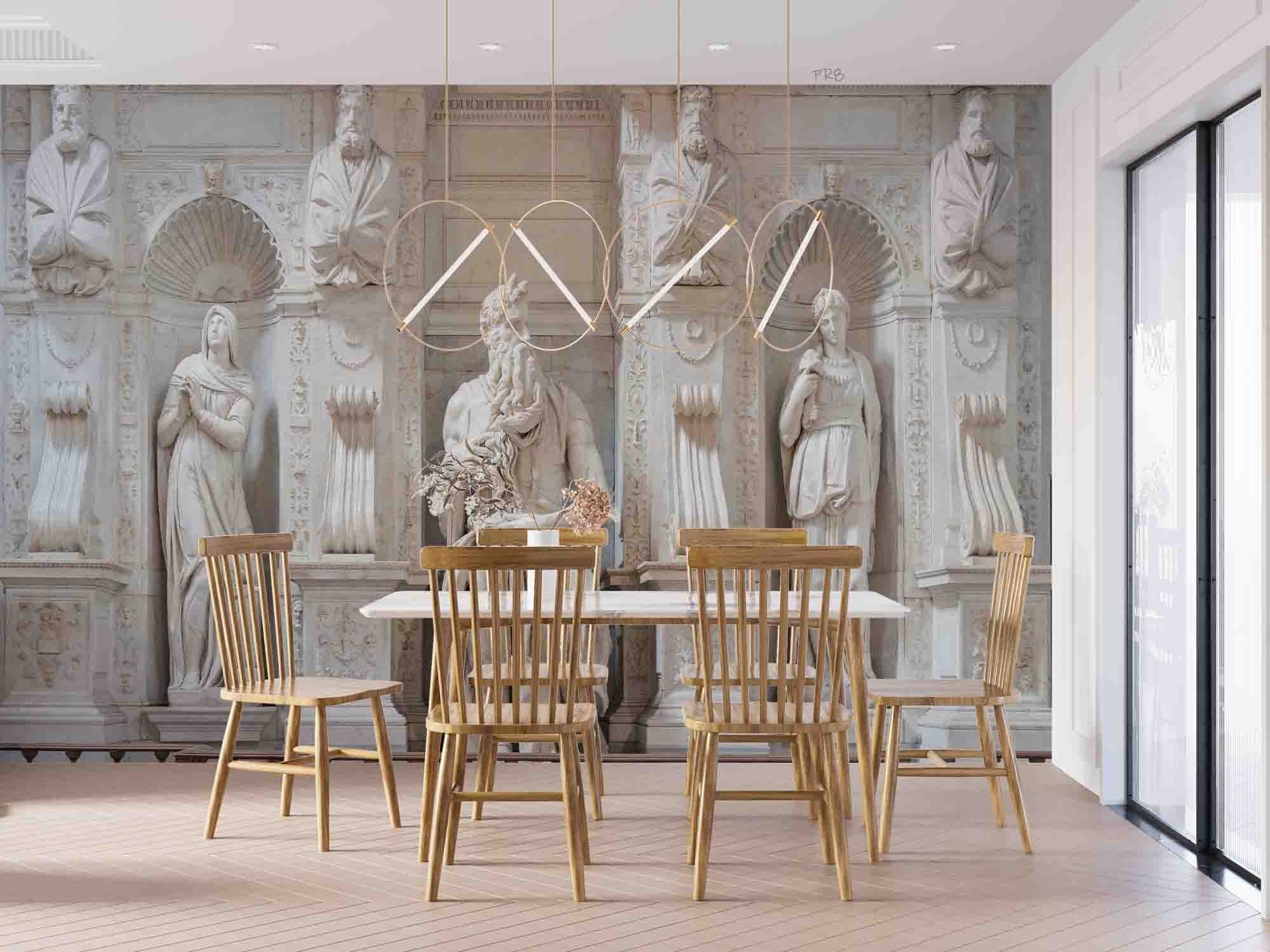 3D Michelangelo Moses Statue Vincoli Cathedral Wall Mural Wallpaper GD ...