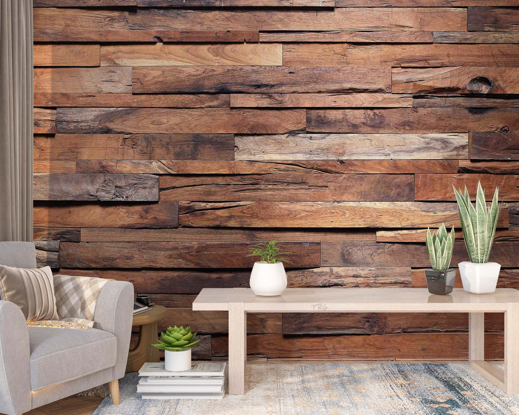 3D Line Board Brown Wall Mural Wallpaper YXL 11 | Jessartdecoration