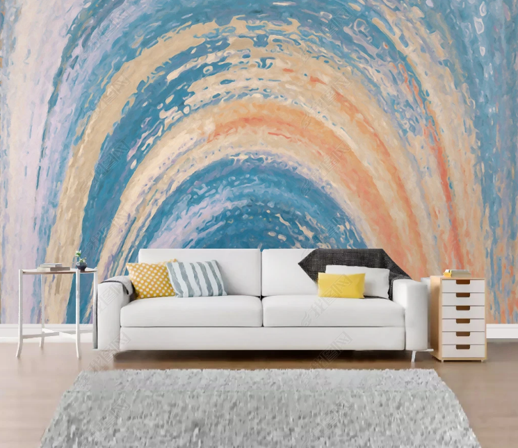 3D Oil painting Ripple Wave Blue Croci Wall Mural Wallpaper YXL 452 ...