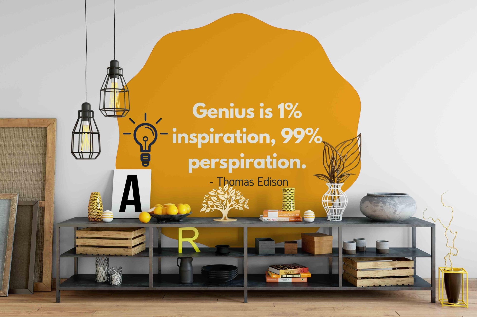 3D Genius Inspiration Perspiration Wall Mural Wallpaper 84 ...