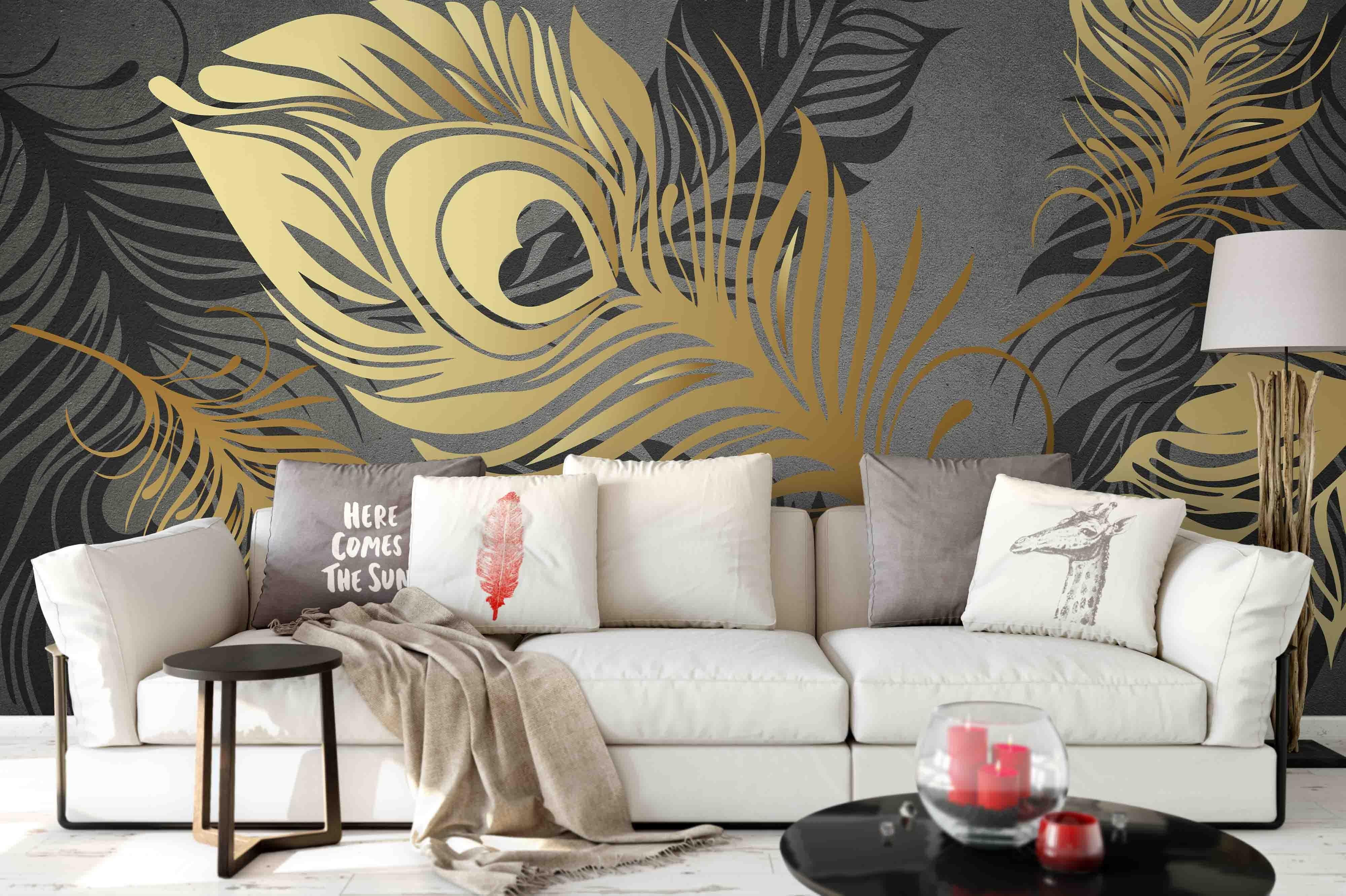 3D Feather Wall Mural Wallpaper 101 – Jessartdecoration