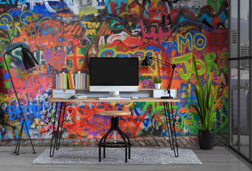 3D Abstract Art Graffiti Alphabet Wall Mural Wallpaper GD 4091 ...