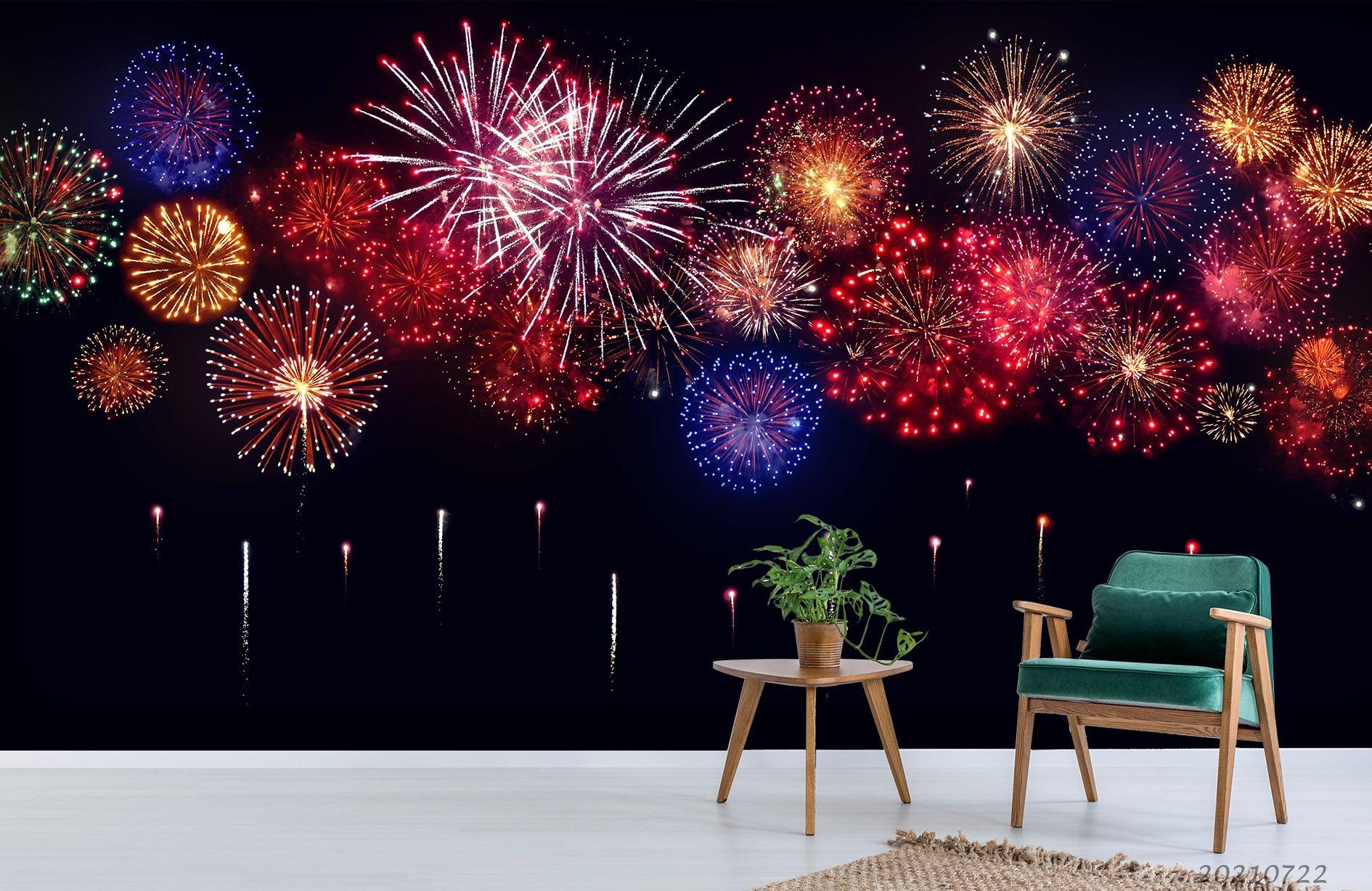 3D Colorful Fireworks Texture Wall Mural Wallpaper LQH 714 ...