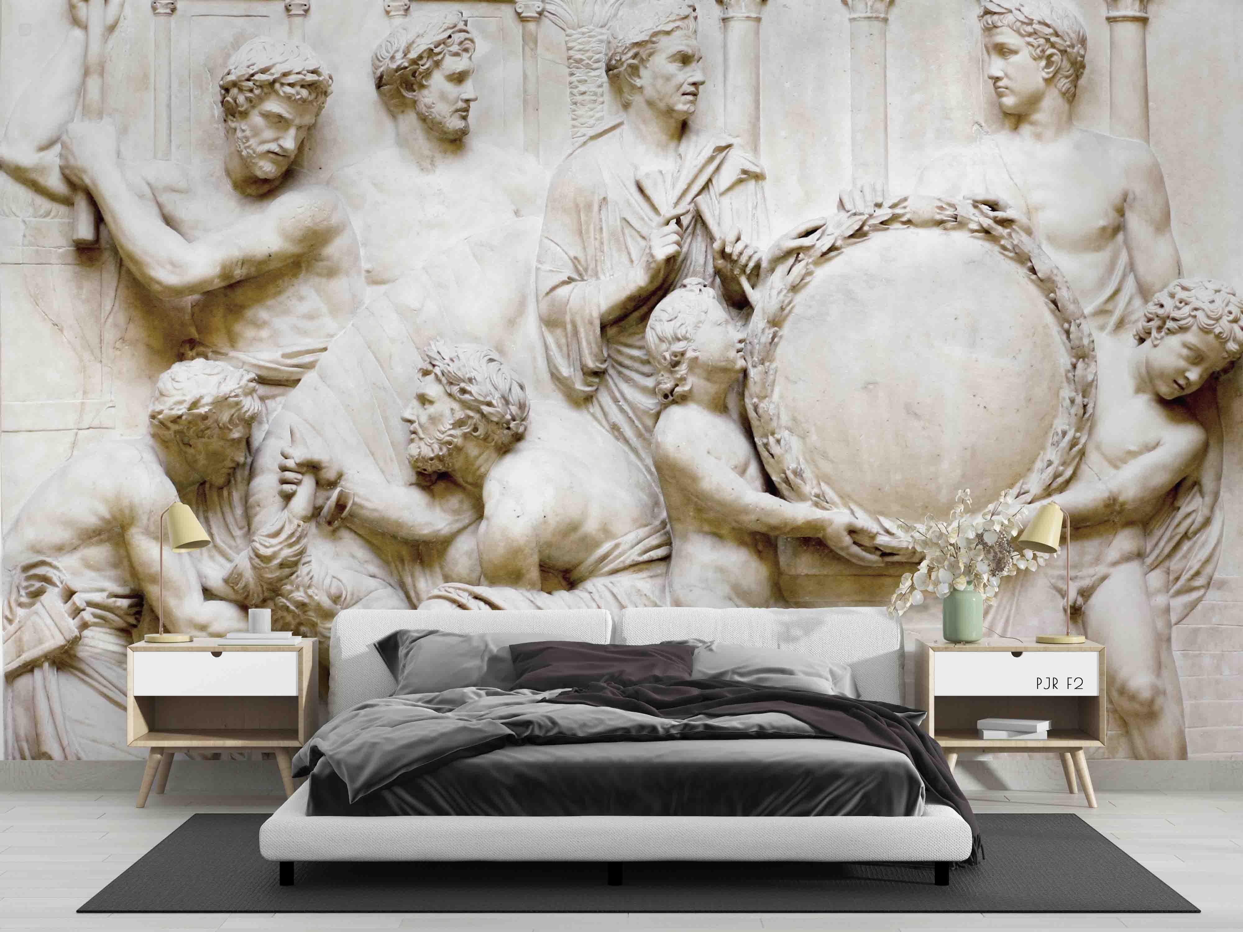 3D Sculpture Ancient Roman Wall Mural Wallpaper WJ 2149 – Jessartdecoration