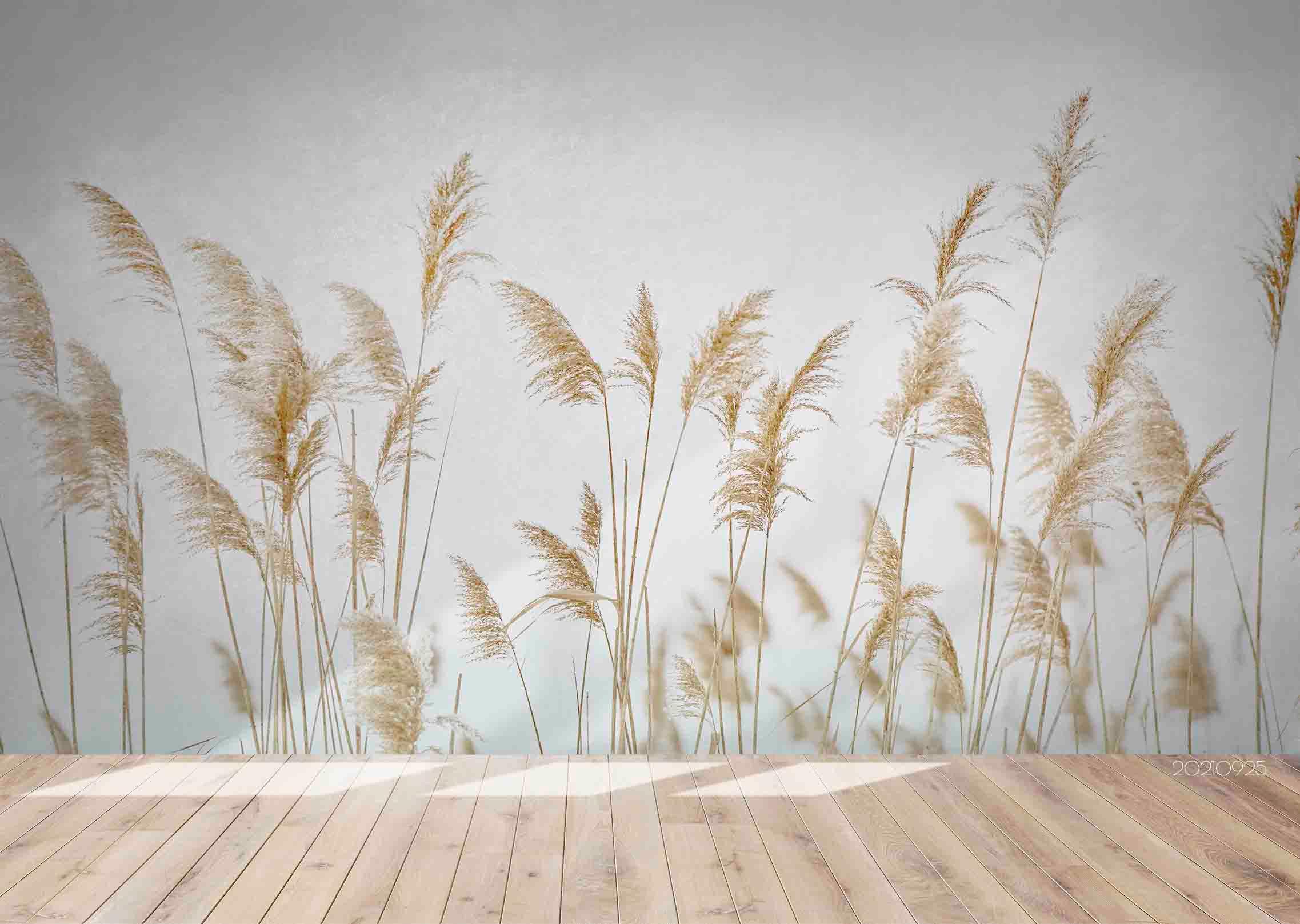 3D Reed Grass Plant Wall Mural Wallpaper LQH 220 | Jessartdecoration