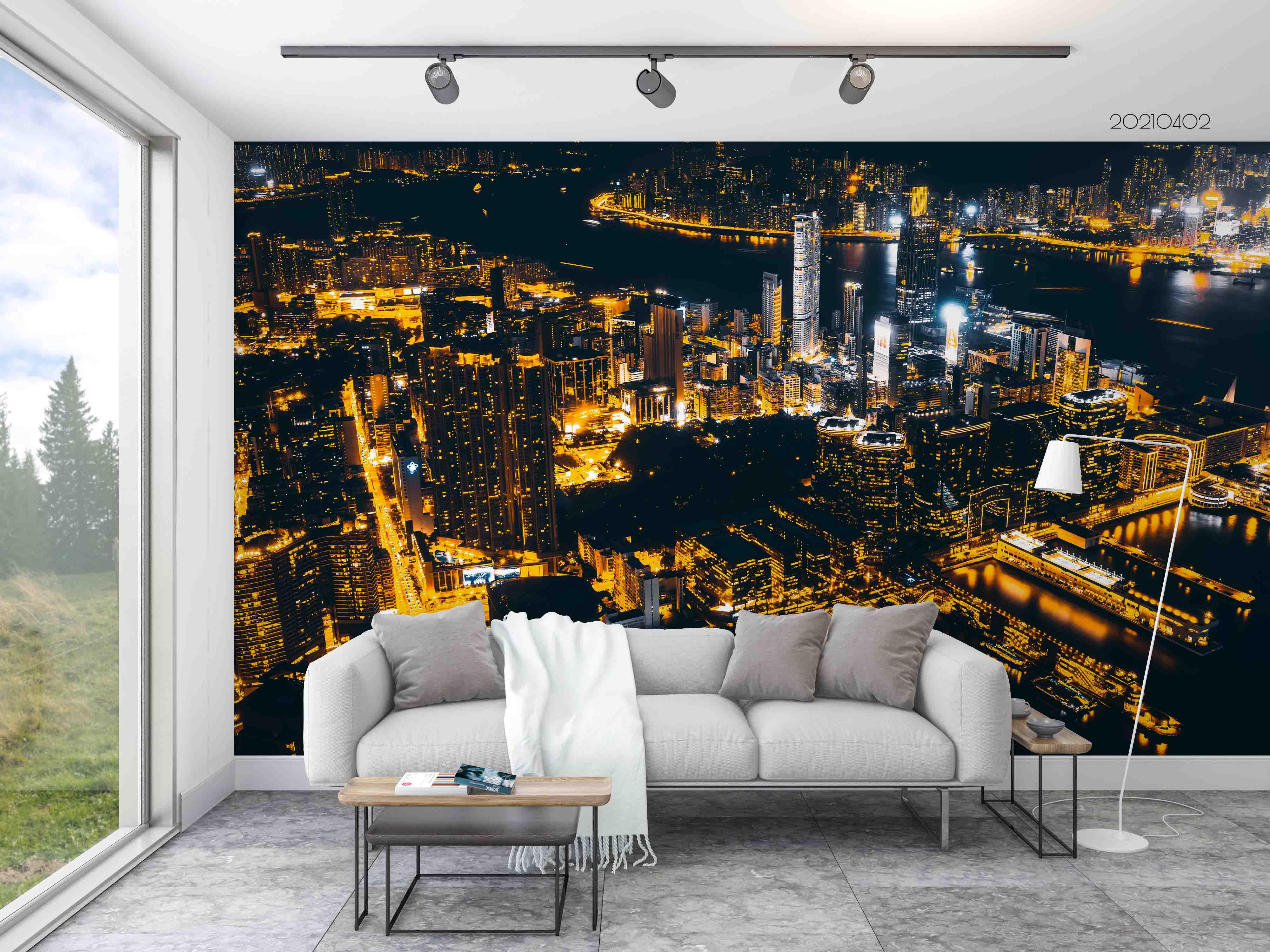 3D Architecture City Night View Wall Mural Wallpaper LQH 62 ...