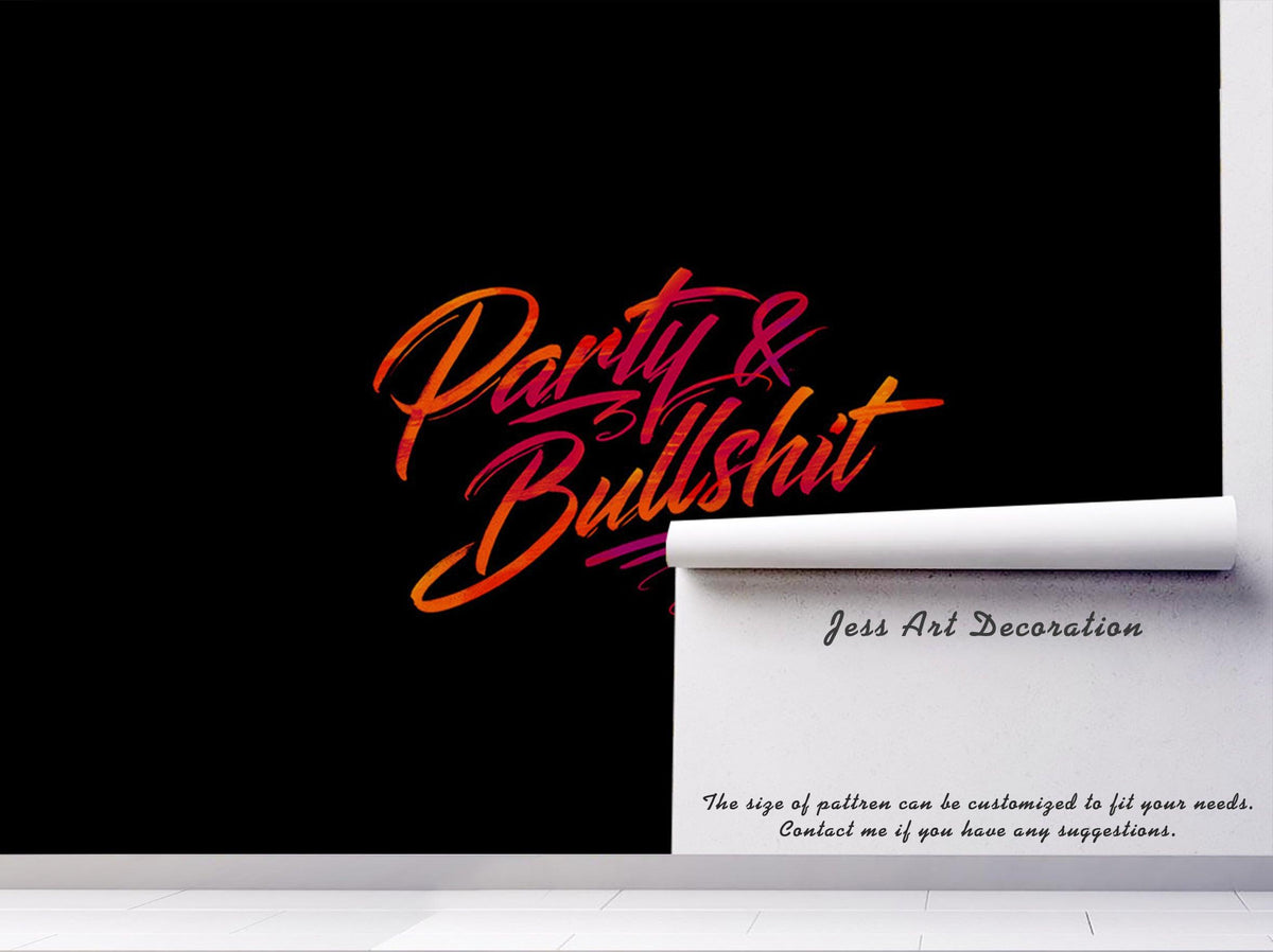 3D Red Logo Black Background Wall Mural Wallpaper B27 | Jessartdecoration