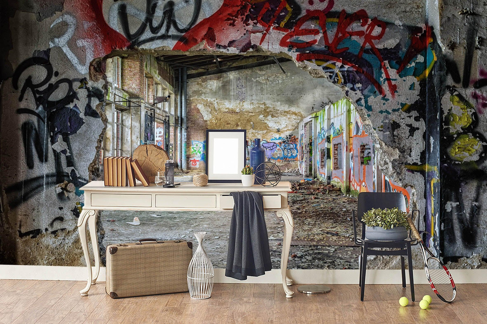 3D Retro Cement Wall Graffiti Wall Mural Wallpaper B97 – Jessartdecoration