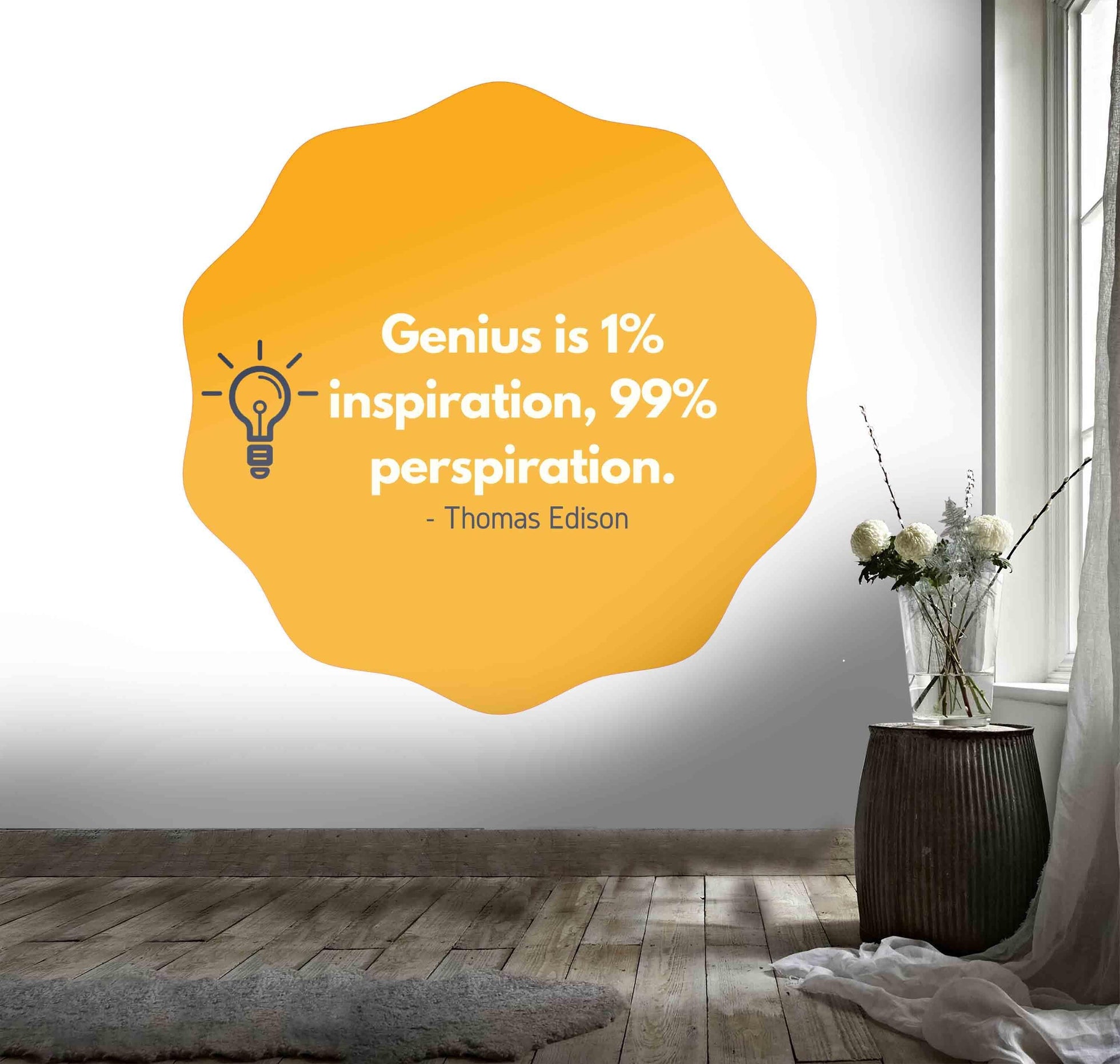 3D Genius Inspiration Perspiration Wall Mural Wallpaper 84 ...