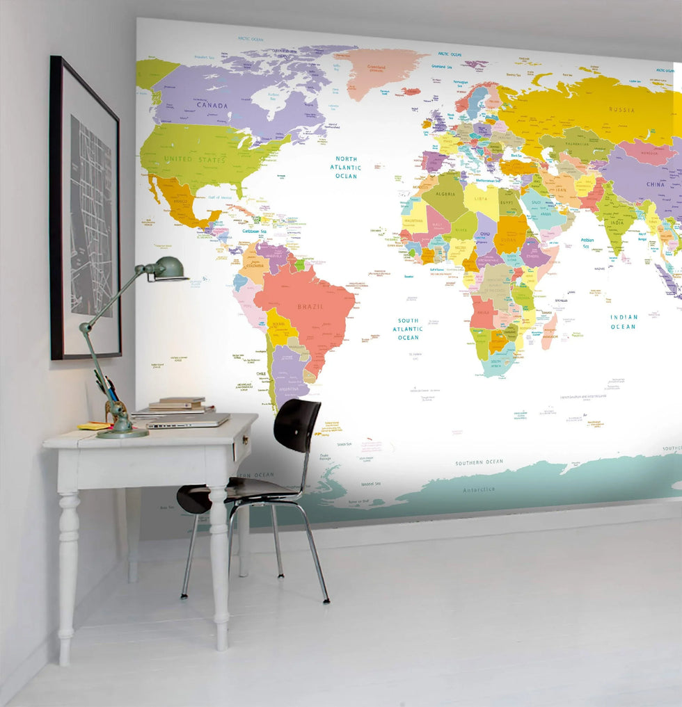 3D Colorful World Map Wall Mural Wallpaper 03 – Jessartdecoration
