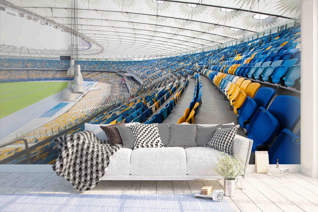 3D grandstand soccer football stadium wall mural wallpaper 24 ...