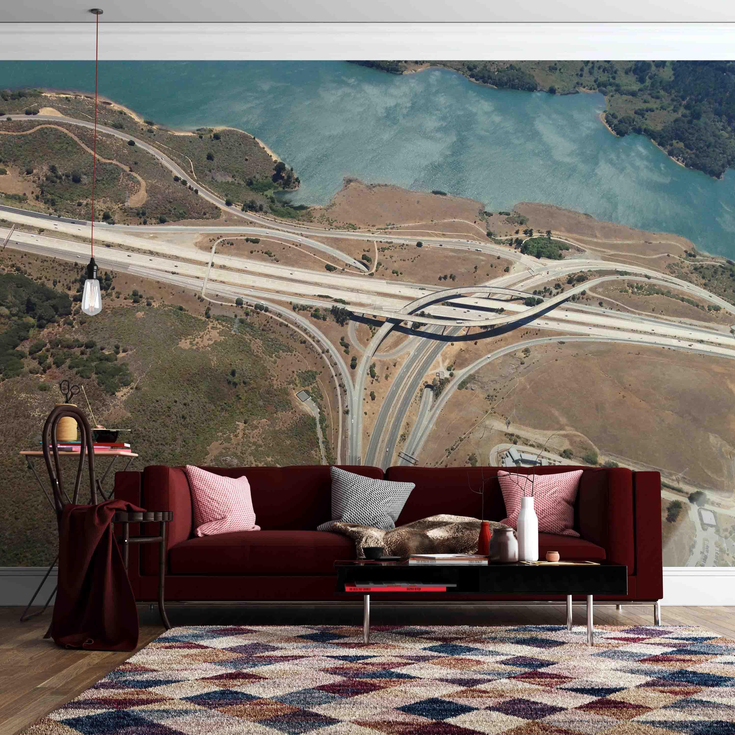 3D City Flyover Wall Mural Wallpaper 94 – Jessartdecoration