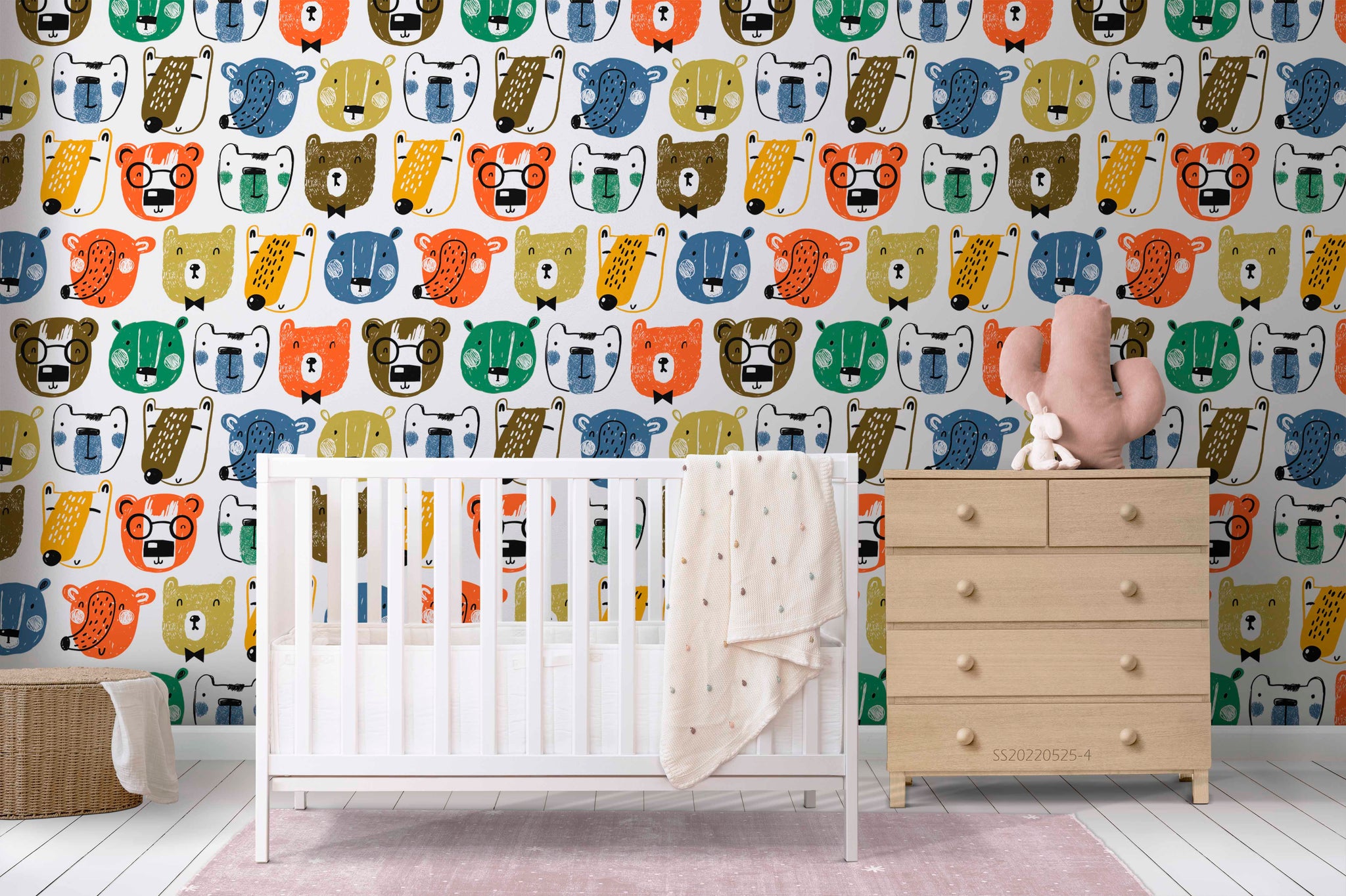 3D Cartoon Cute Animal Avatar Pattern Wall Mural Wallpaper GD 619 ...