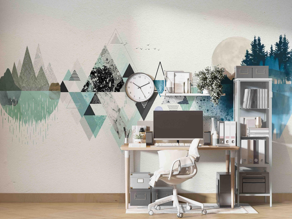 3D Triangle Mountain Landscape Wall Mural Wallpaper sww 235 ...