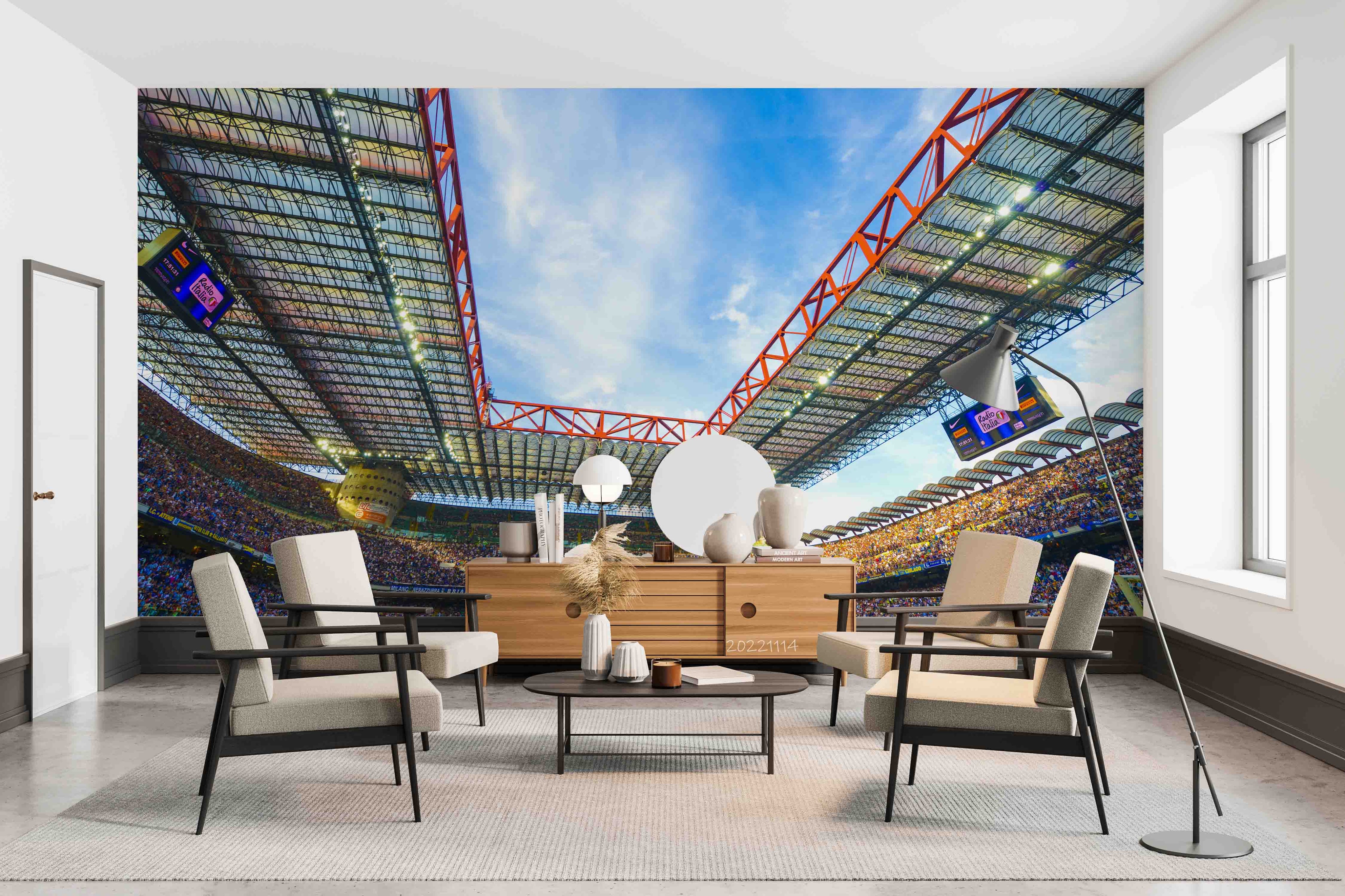 3D Italy San Siro Soccer Stadium Wall Mural Wallpaper GD 229 ...