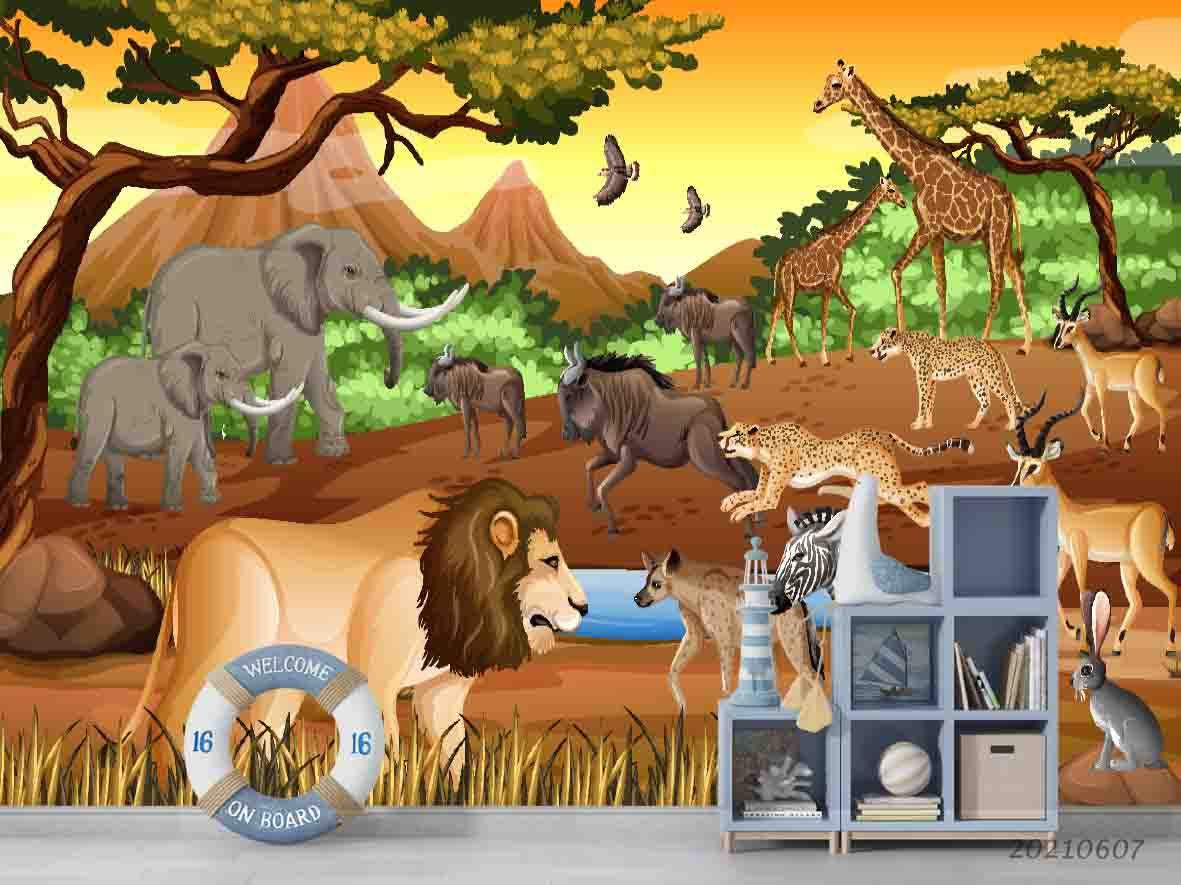 how to draw elephant and lion