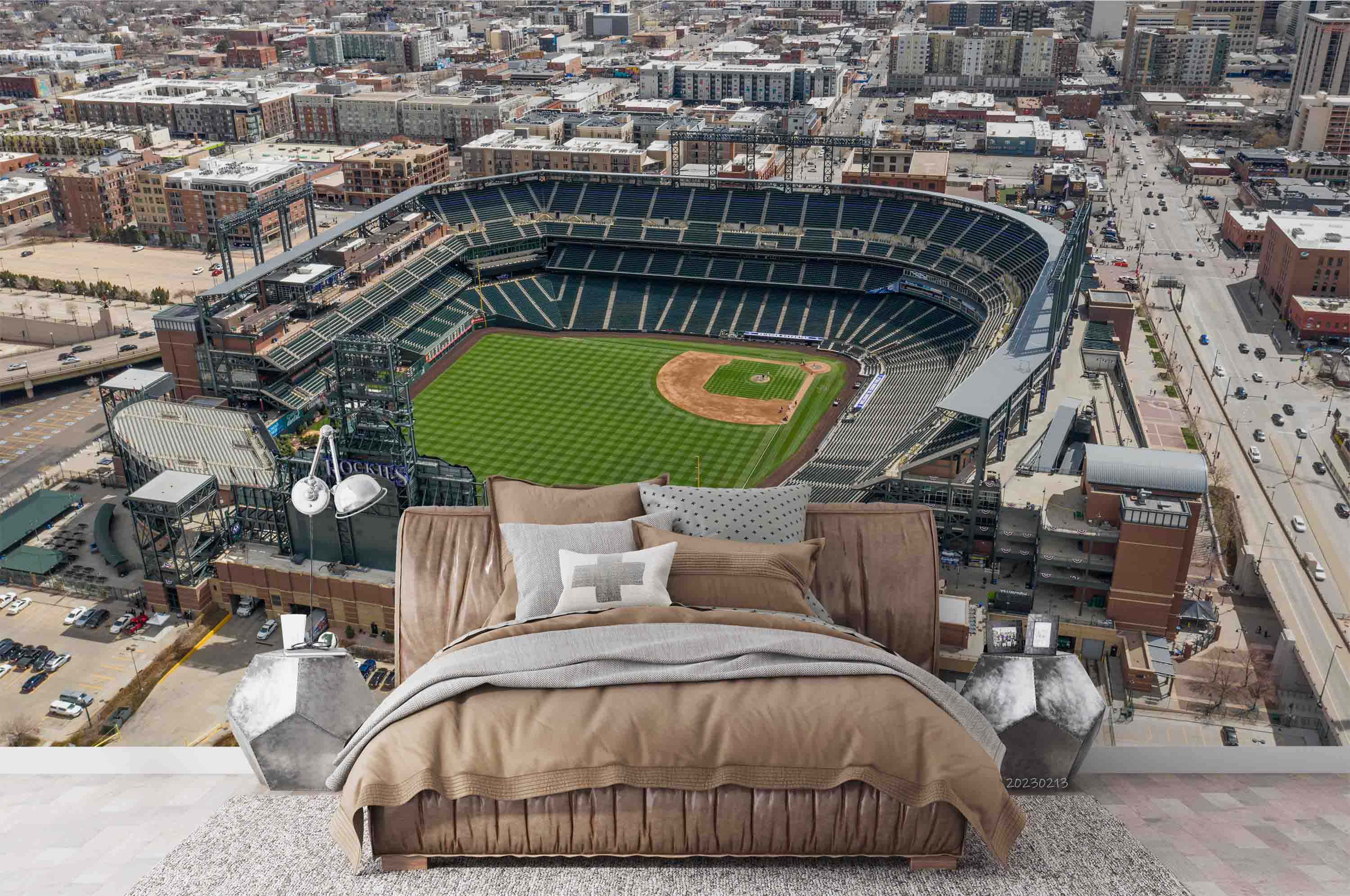 3D Aerial View Coors Field Wall Mural Wallpaper GD 1509 – Jessartdecoration