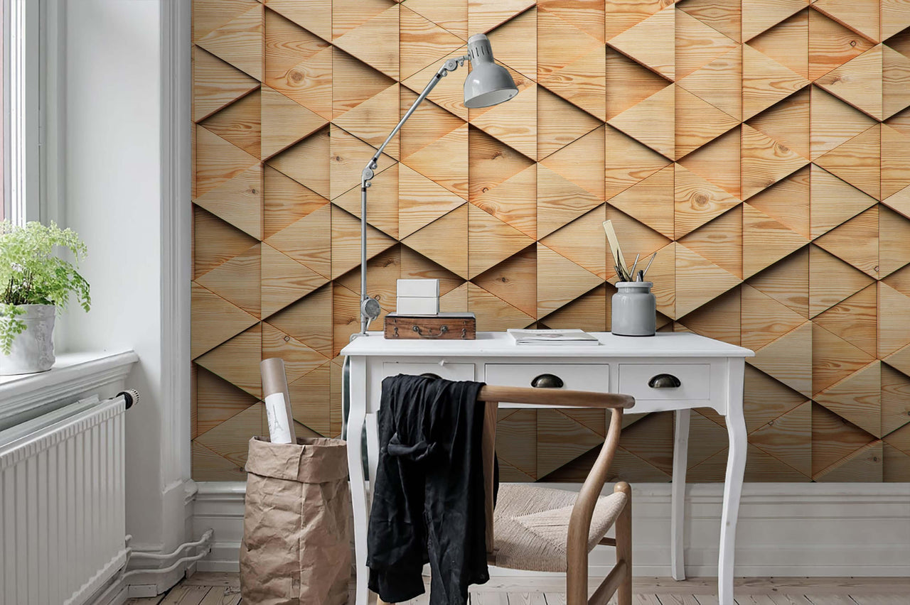 3D Wood Triangle Combination Wall Mural Wallpaper 39 – Jessartdecoration