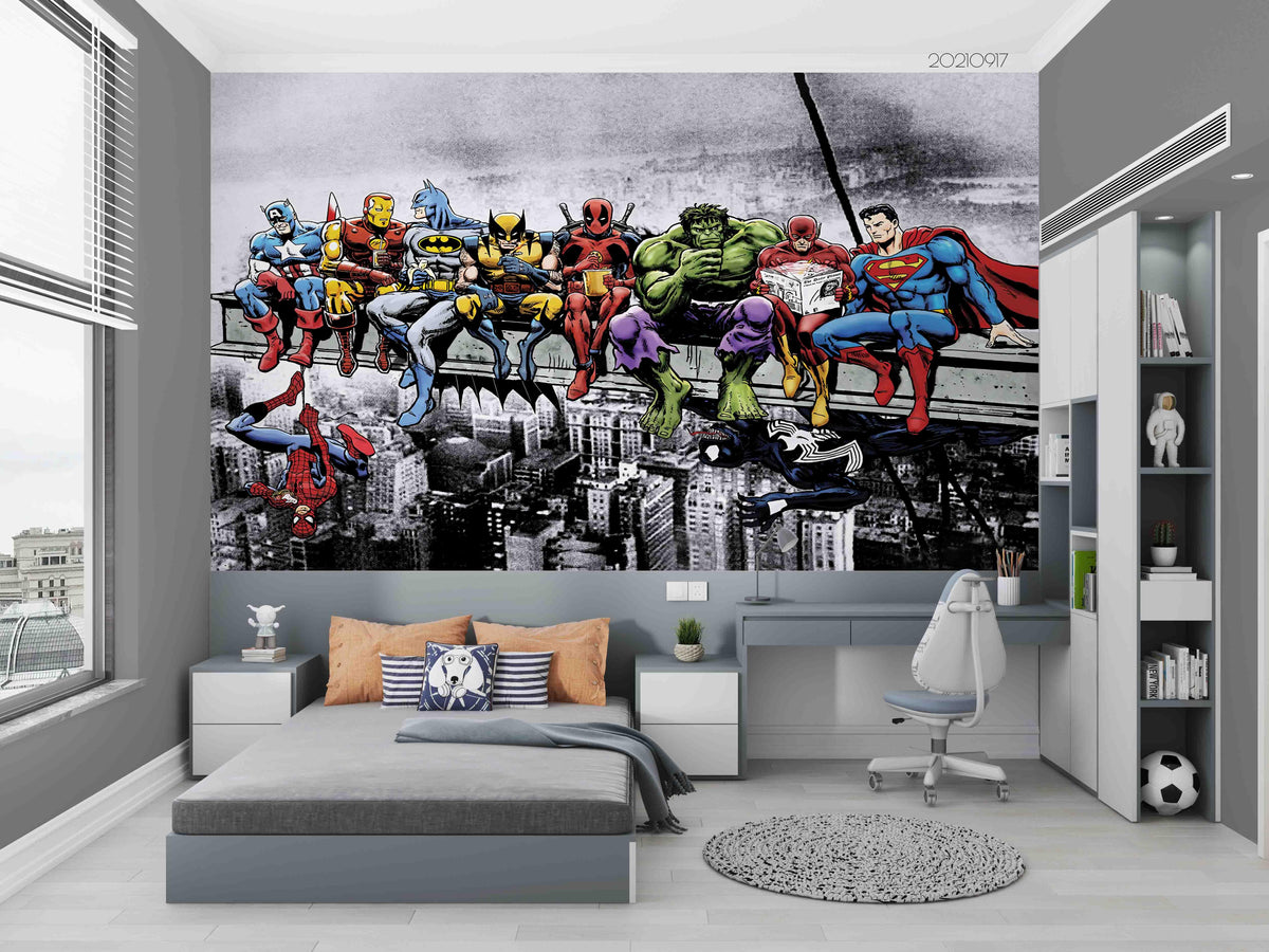 3D Super Hero Wall Mural Wallpaper LQH 95 | Jessartdecoration