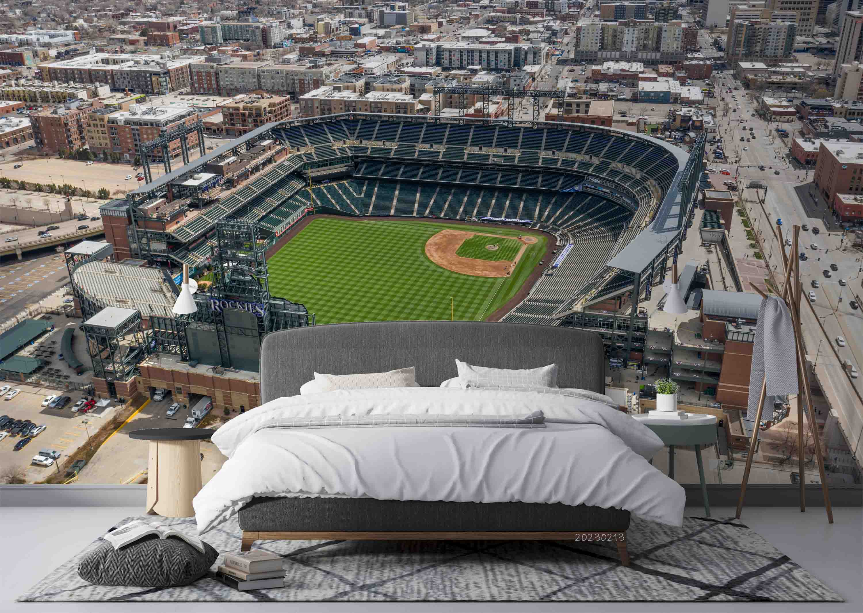 3D Aerial View Coors Field Wall Mural Wallpaper GD 1509 – Jessartdecoration