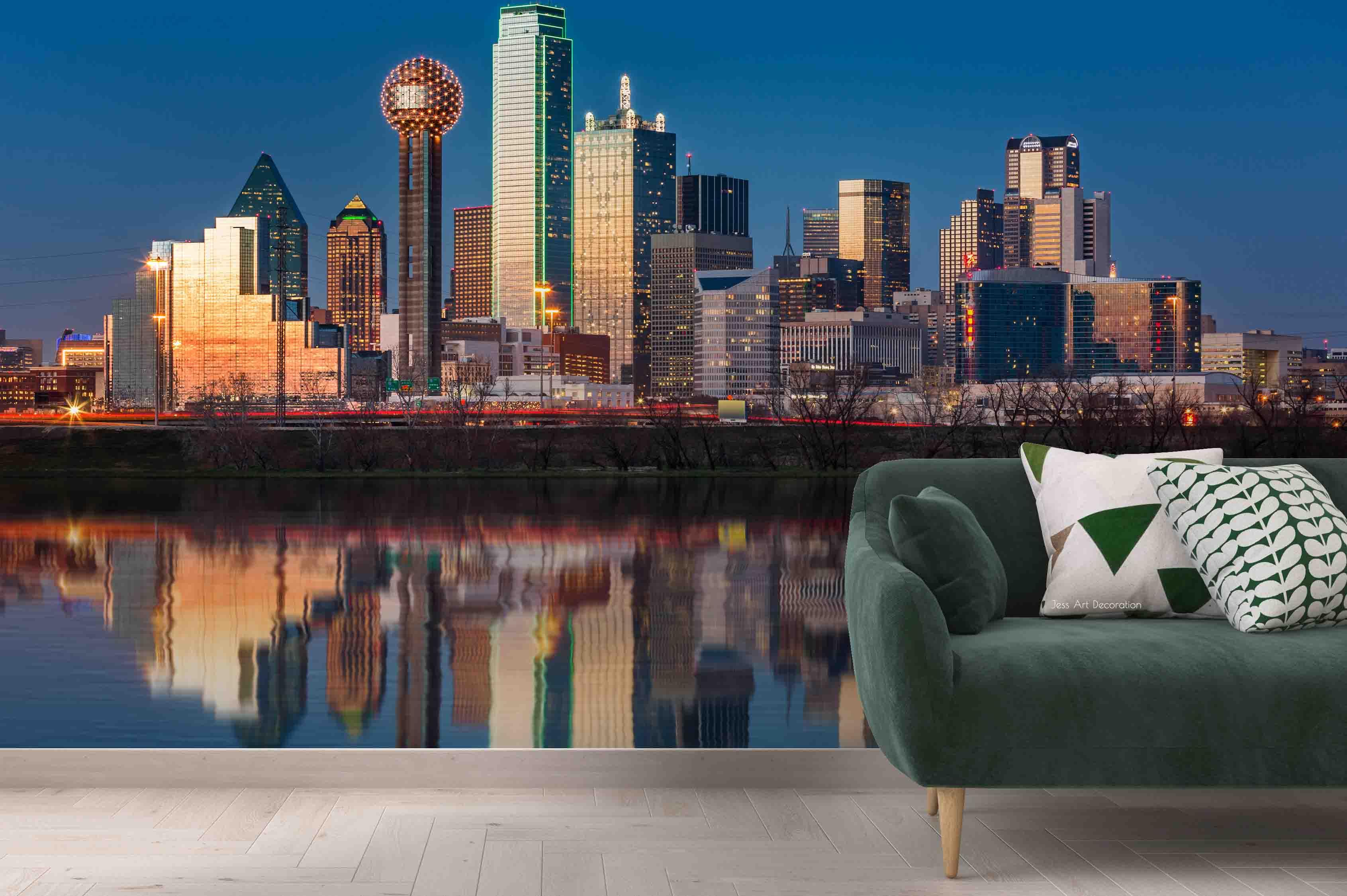 3D Abstract Riverbank Building City Night View Wall Mural Wallpaper LL ...