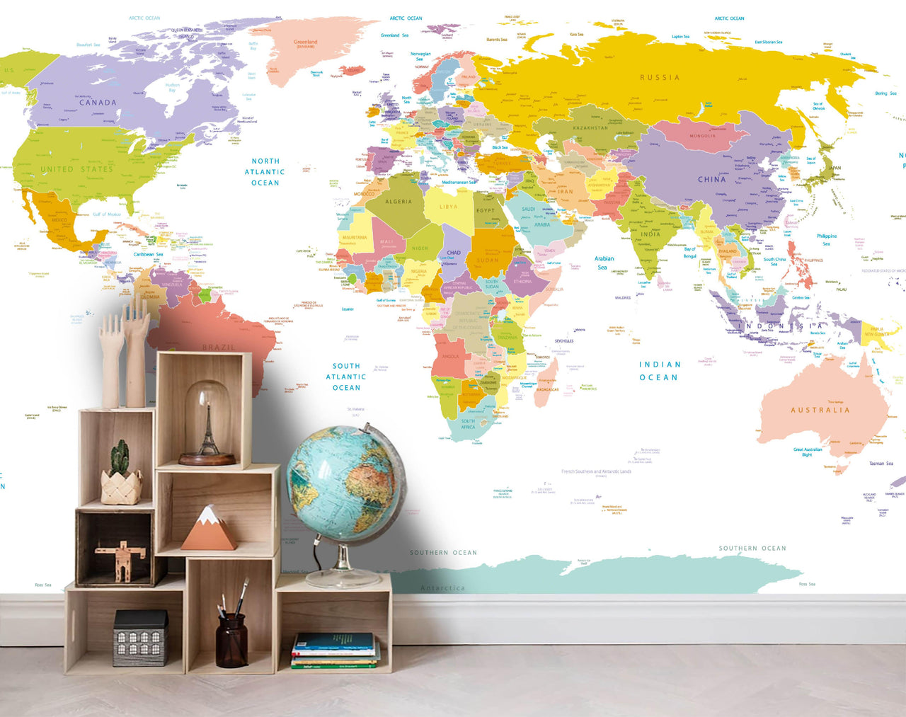 3D Colorful World Map Wall Mural Wallpaper 03 – Jessartdecoration