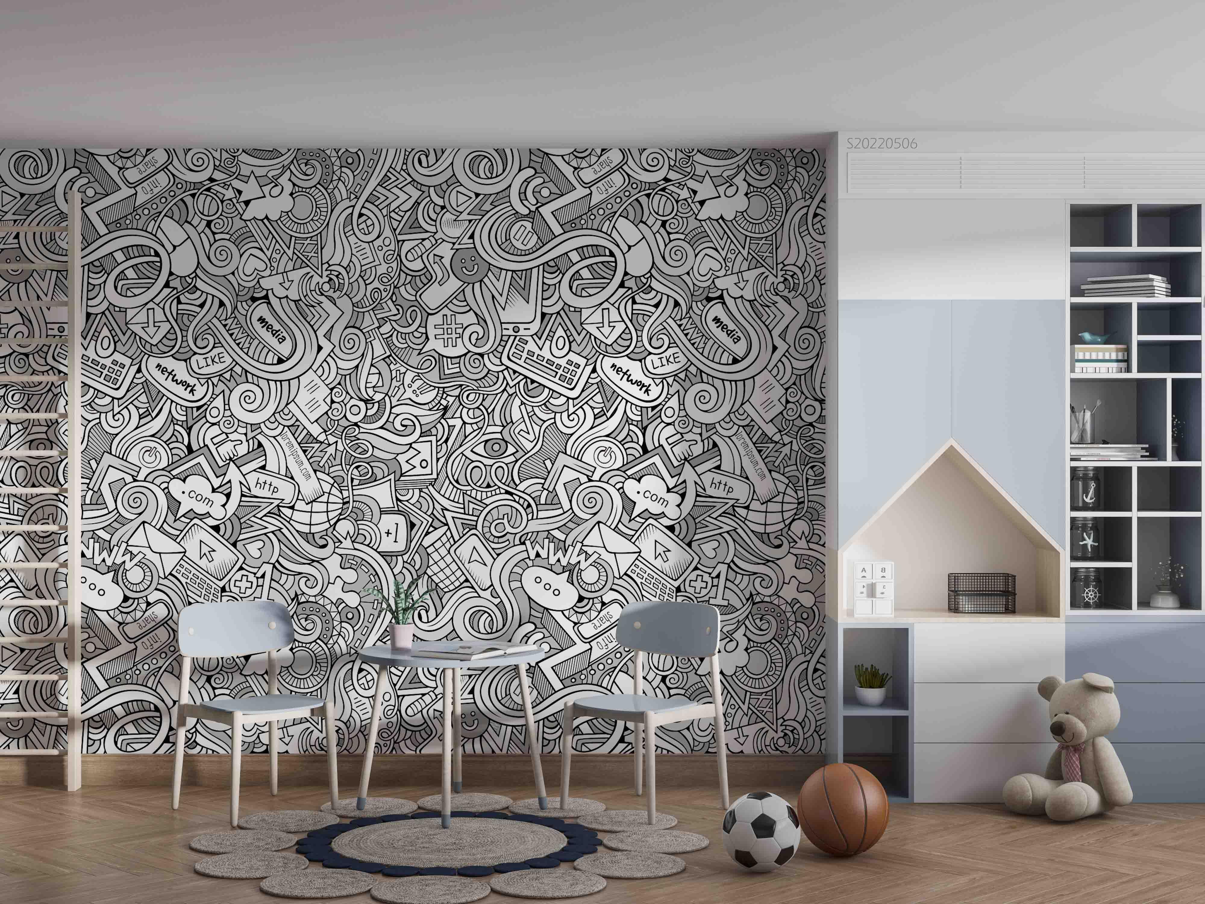 3D Abstract Computer Symbol Set Wall Mural Wallpaper GD 4706 ...
