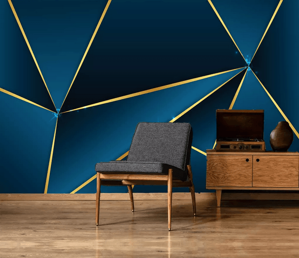 3D Blue Geometric Triangle Wall Mural Wallpaper 251 – Jessartdecoration