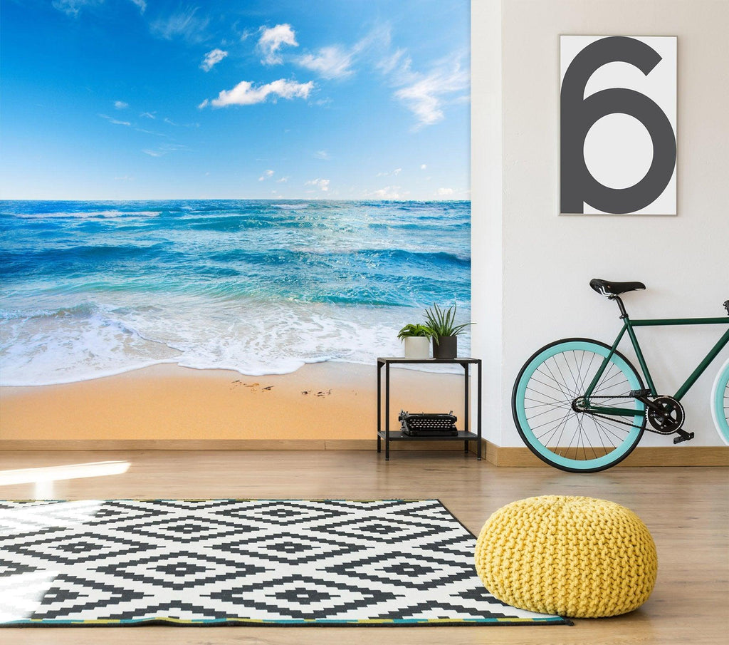 3D wave beach 123 wall murals | Jessartdecoration